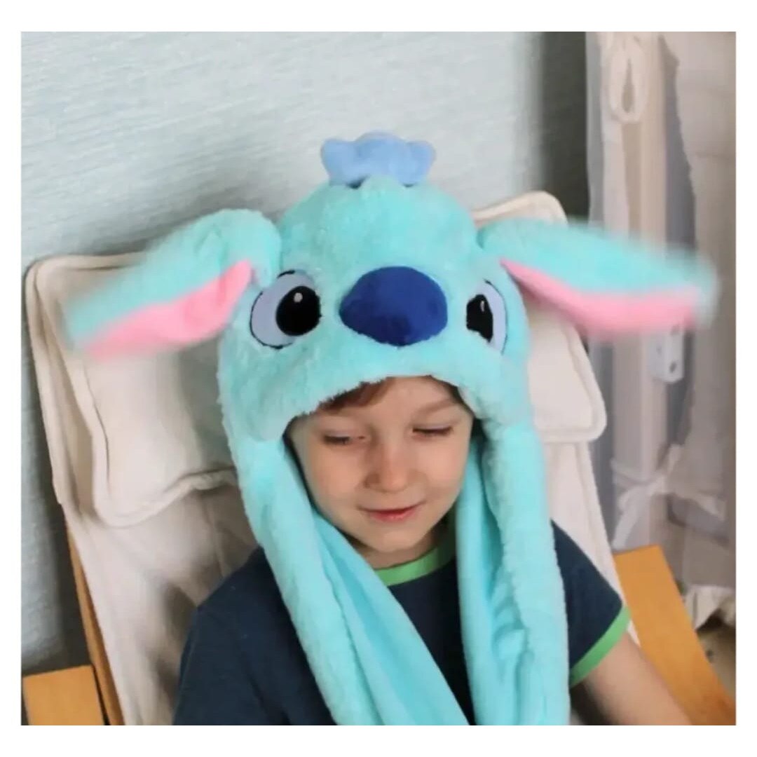 Caciula pentru copii, model Stitch, leduri si miscari din urechi ...