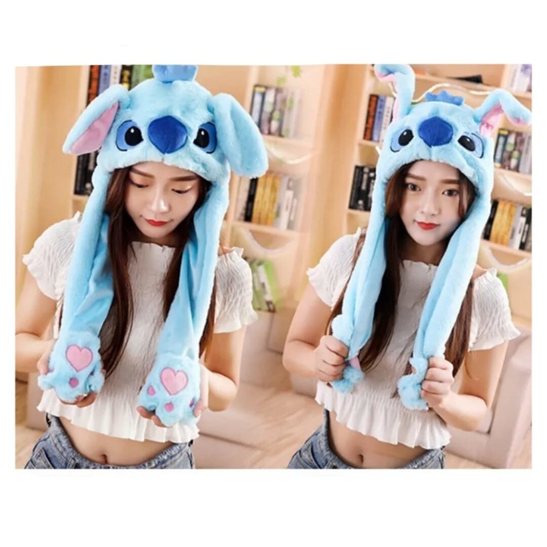 Caciula pentru copii, model Stitch, leduri si miscari din urechi ...