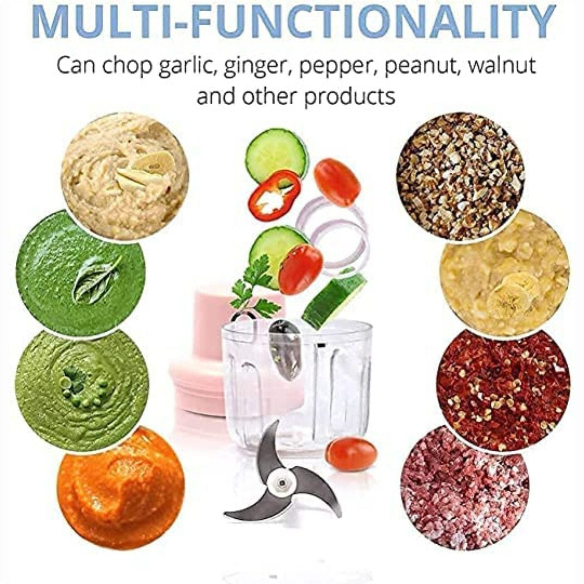 Chopper Wireless, Pentru Legume, Fructe, Carne, Incarcare USB ...