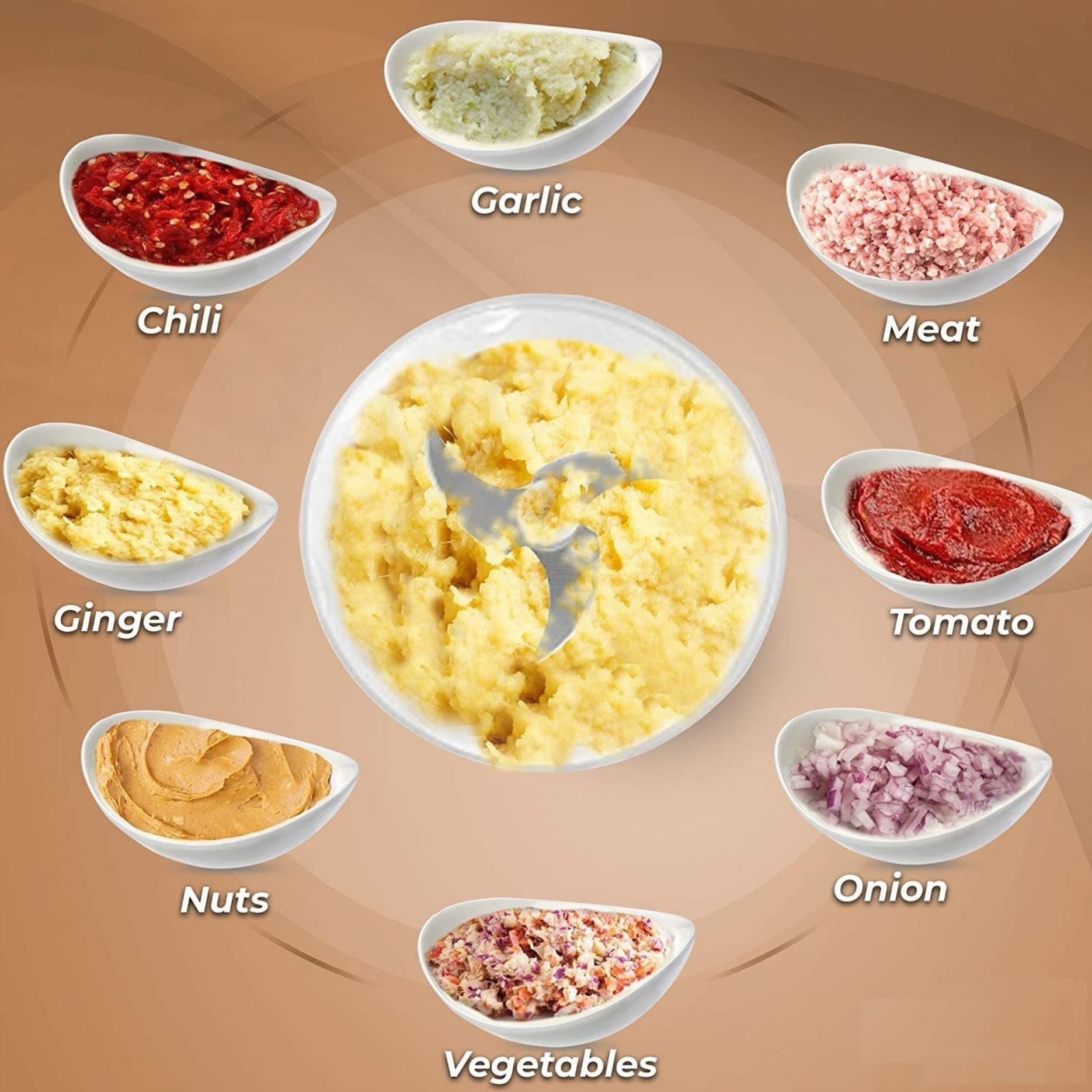 Chopper Wireless, Pentru Legume, Fructe, Carne, Incarcare USB ...