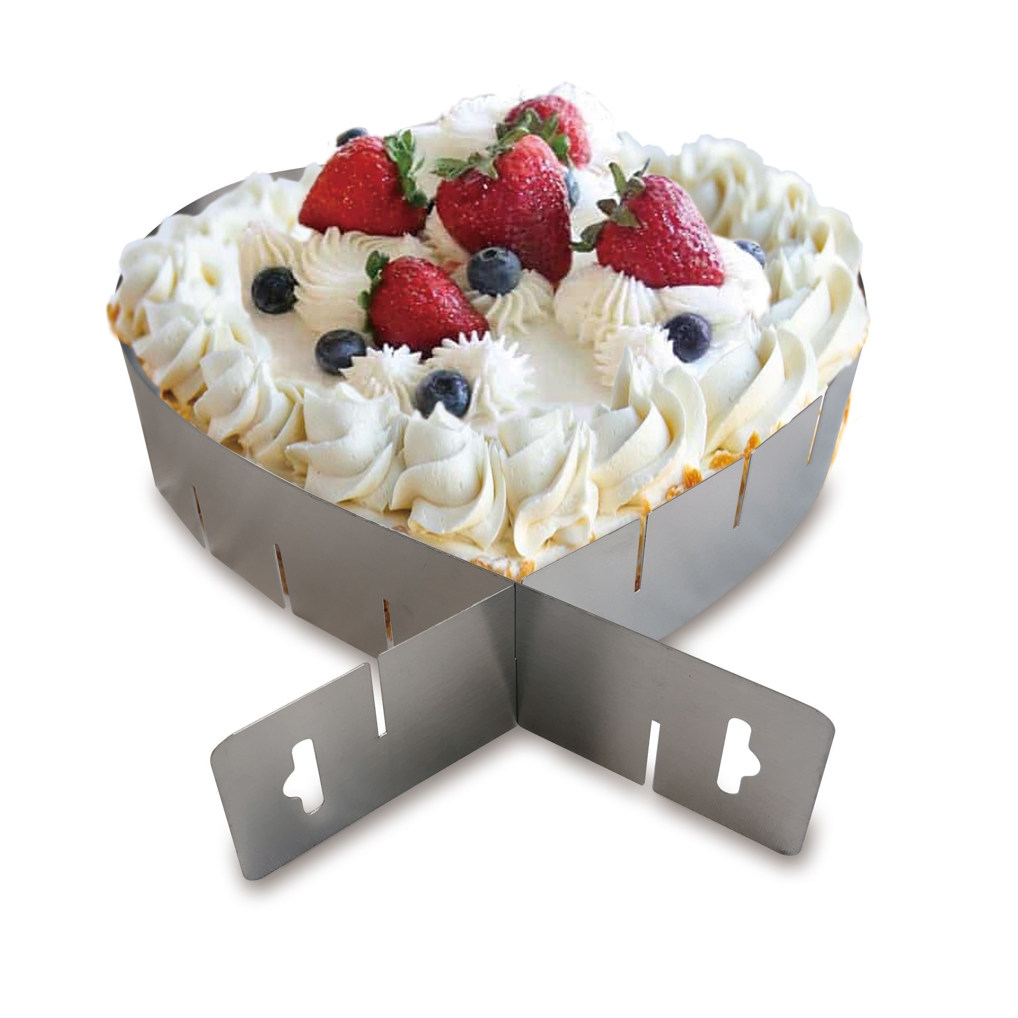 Forma reglabila tort, inima, inox, 15/28x5cm - Zokura - eMAG.ro