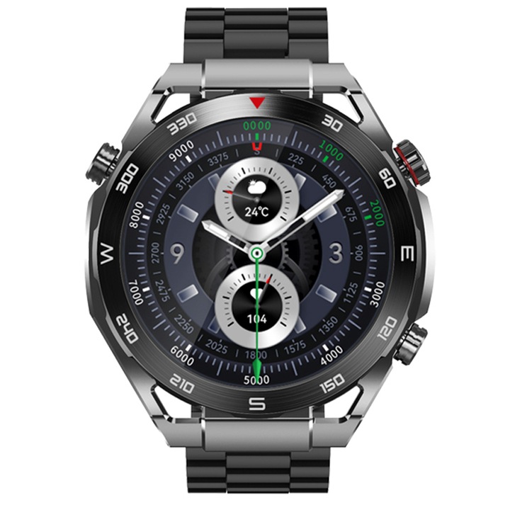 Ceas Smartwatch TechONE® KM25 Deep Sea, 1.52 inch AMOLED, Apel ...