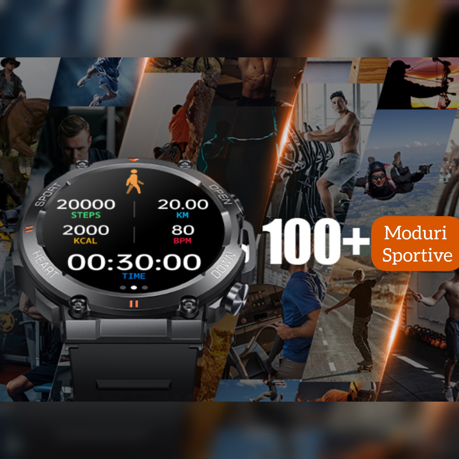 Ceas Smartwatch Barbati, Military Blade TechGS®, Ecran 1.39 inch ...