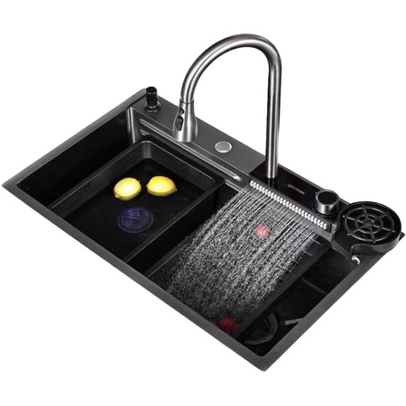 Set chiuveta bucatarie, multifunctionala, baterie cu dus de pulverizare ...