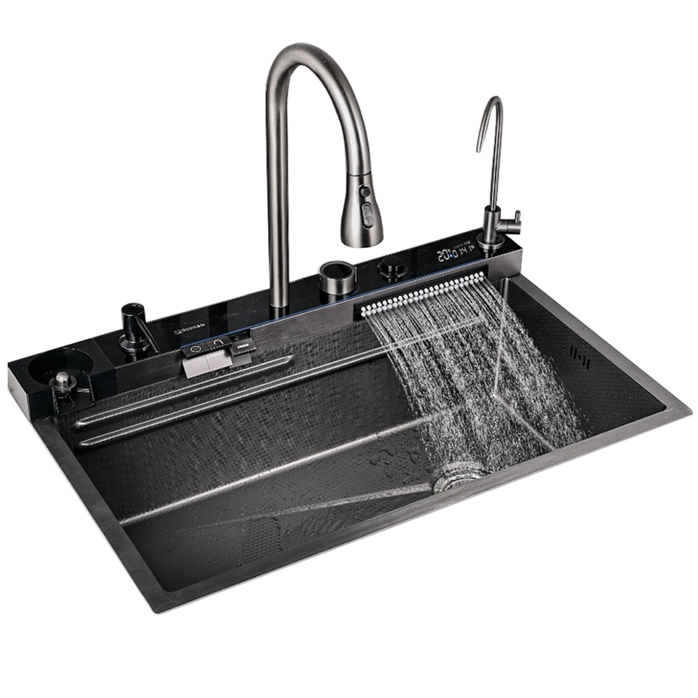 Set chiuveta bucatarie, multifunctionala, baterie cu dus de pulverizare ...