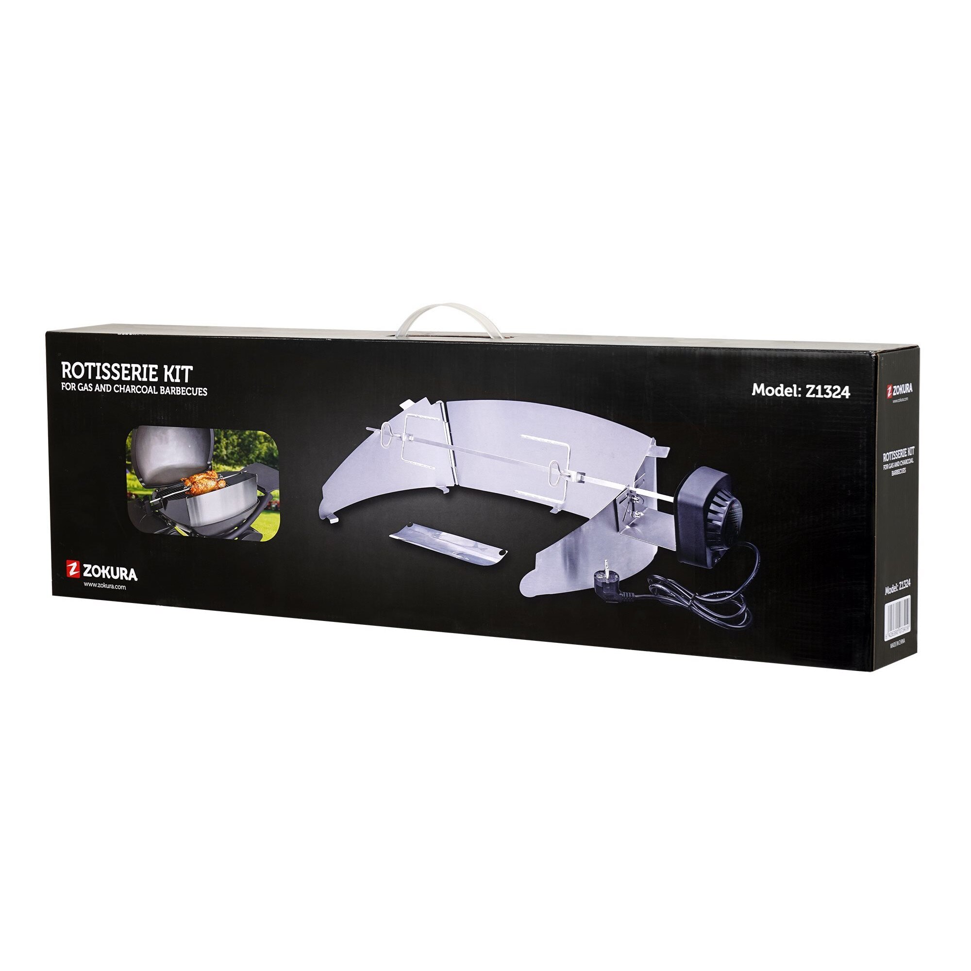 Kit rotiserie pentru gratar de gradina, inox - Zokura - eMAG.ro