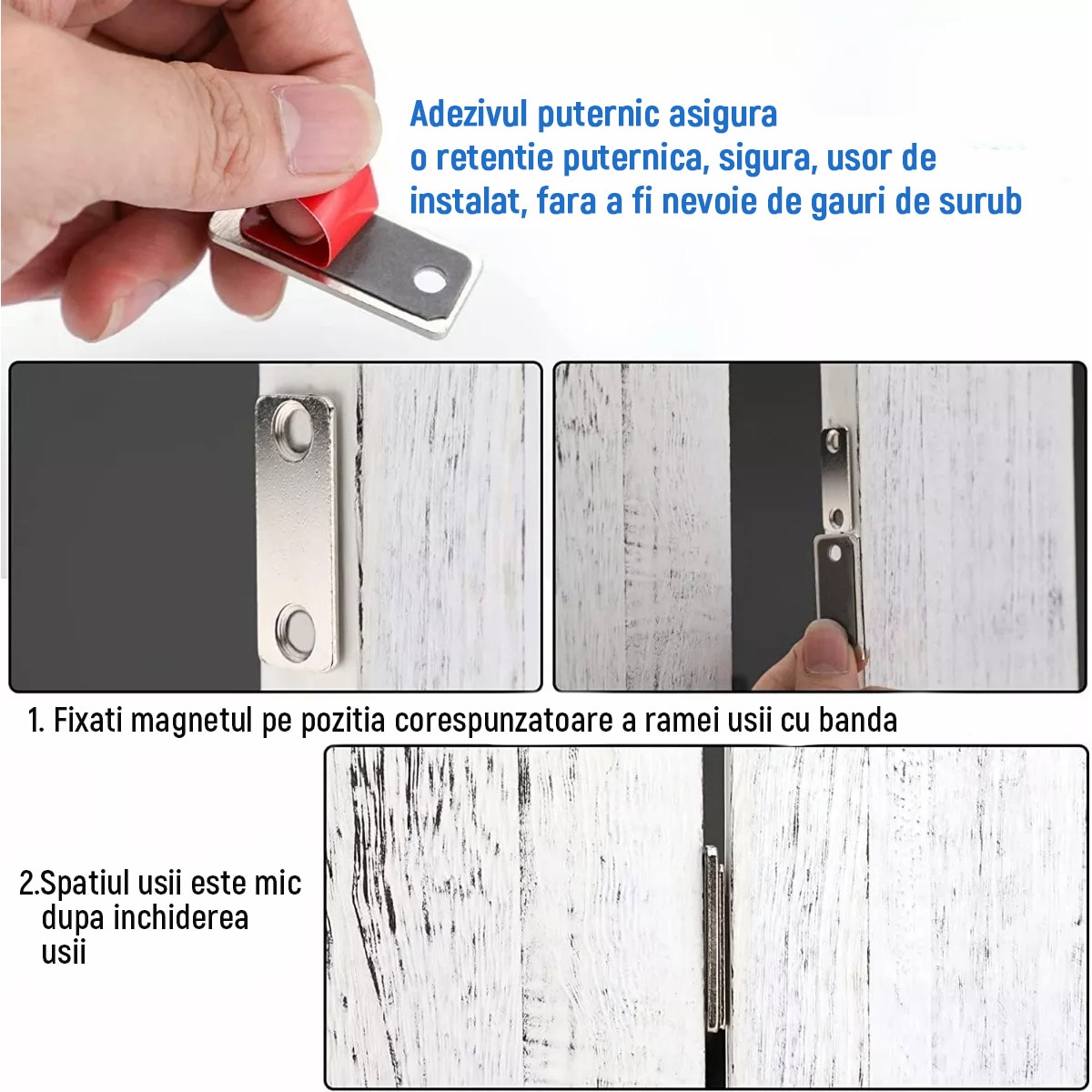 Set de 8 inchizatoare magnetice, cu 32 suruburi, pentru usa, dulap ...