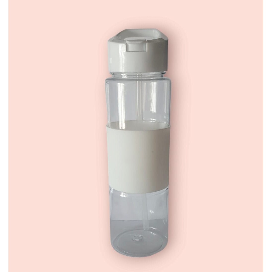 Sticla sport pentru apa, cu pai, 700ml, Alba - eMAG.ro