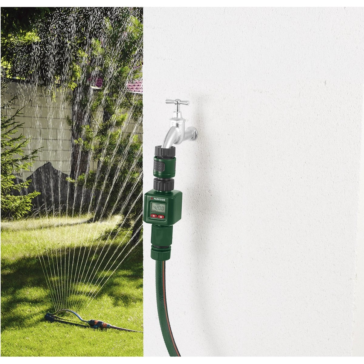 Contor apa digital pentru gradina, cuple rapide 1/2, afisaj digital ...