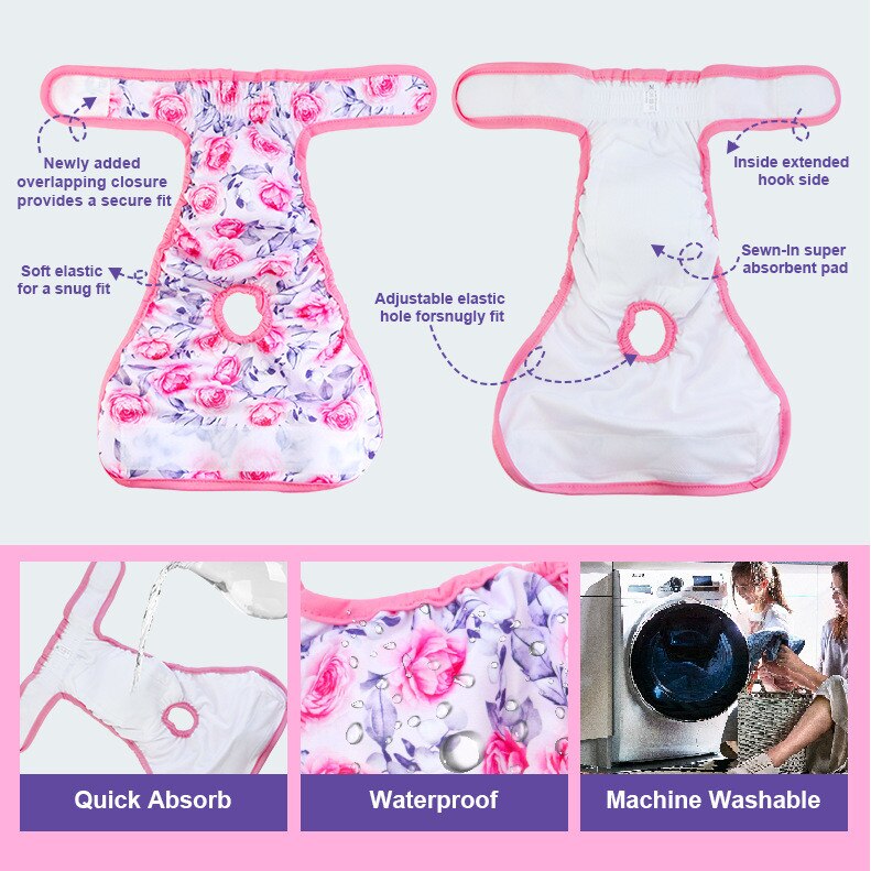 Set 3 Chiloti Pentru Caini, Aisdelu®, marime S, Lavabil/Reutilizabil ...