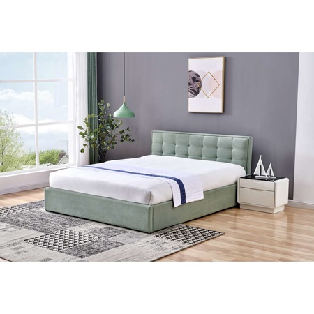 Pat rabatabil dublu 140x190 cm Model Calypso Tapitat Stofa Vernil ...