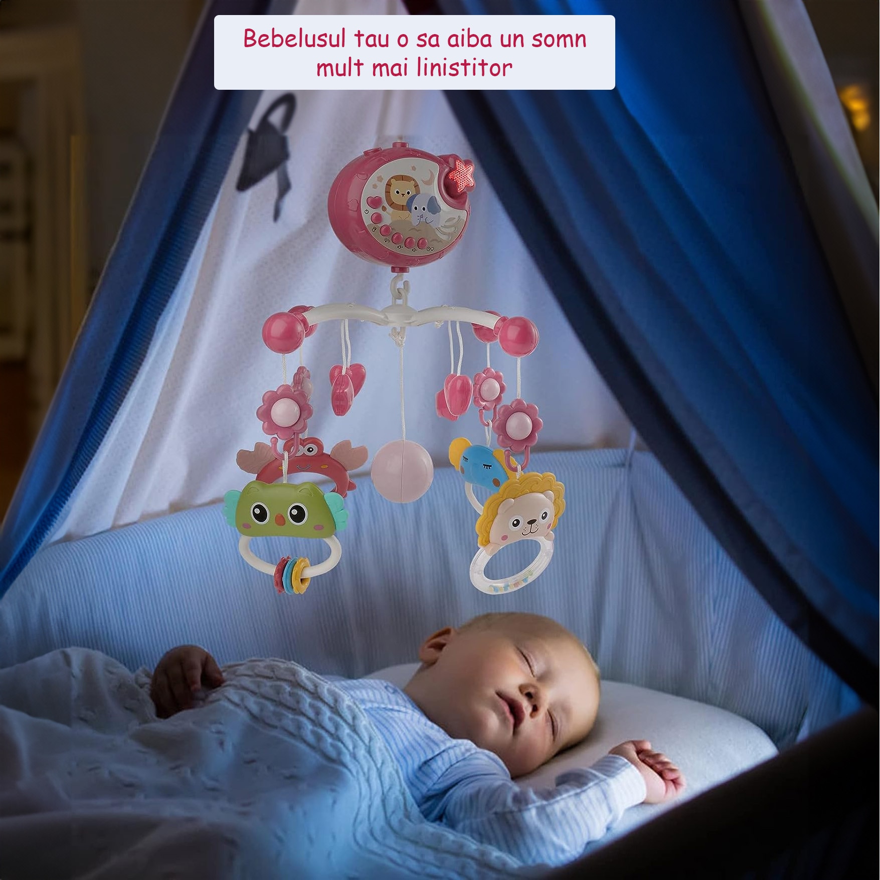 Carusel Muzical Patut Bebelusi Mavio®️, Multifunctional si Interactiv ...