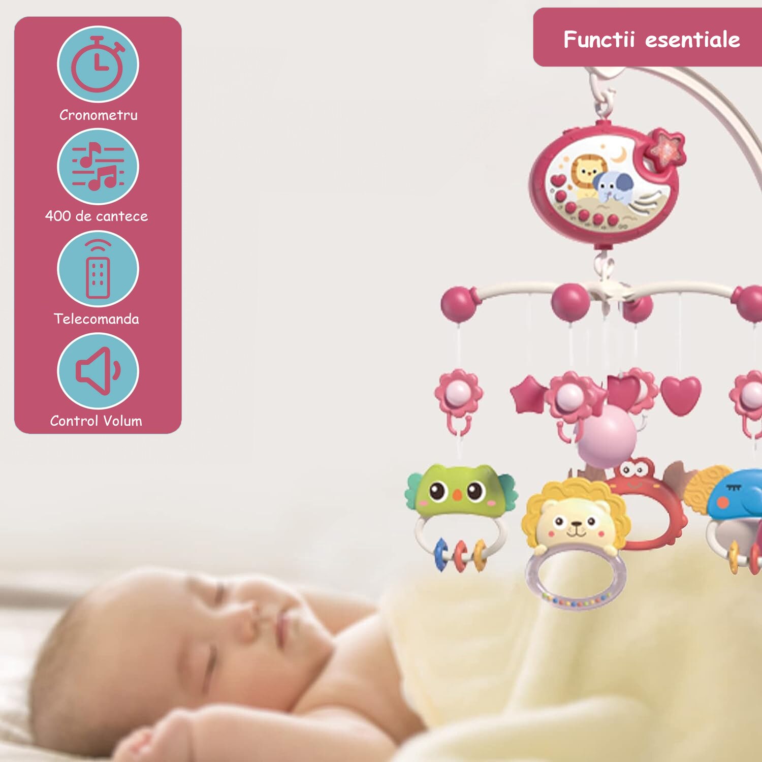 Carusel Muzical Patut Bebelusi Mavio®️, Multifunctional si Interactiv ...