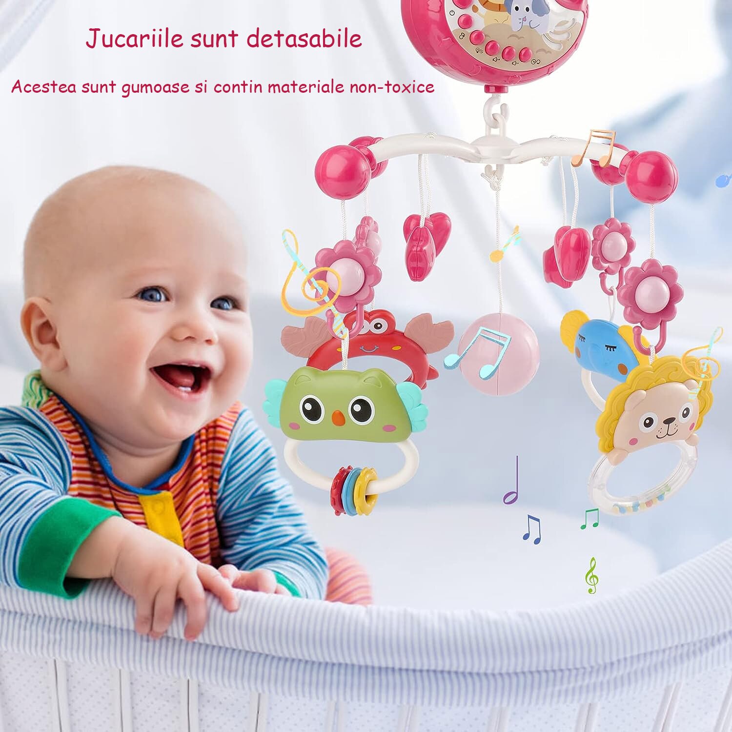 Carusel Muzical Patut Bebelusi Mavio®️, Multifunctional si Interactiv ...