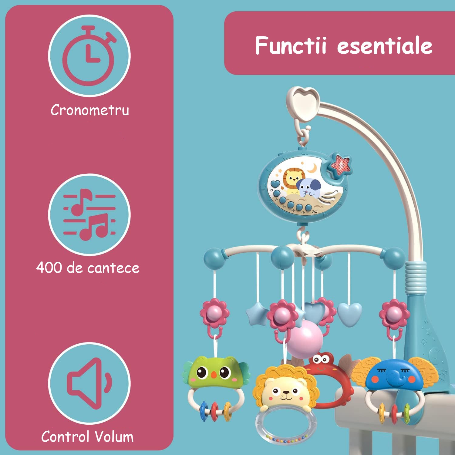 Carusel Muzical Patut Bebelusi Mavio®️, Multifunctional si Interactiv ...