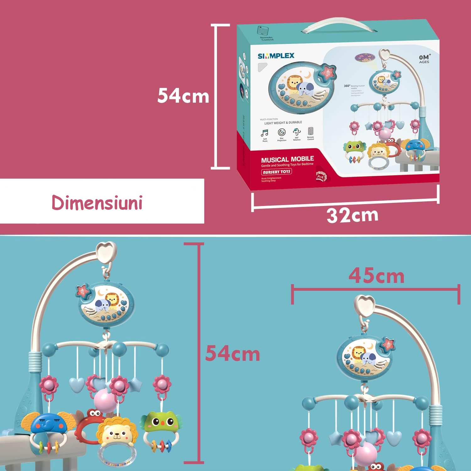 Carusel Muzical Patut Bebelusi Mavio®️, Multifunctional si Interactiv ...