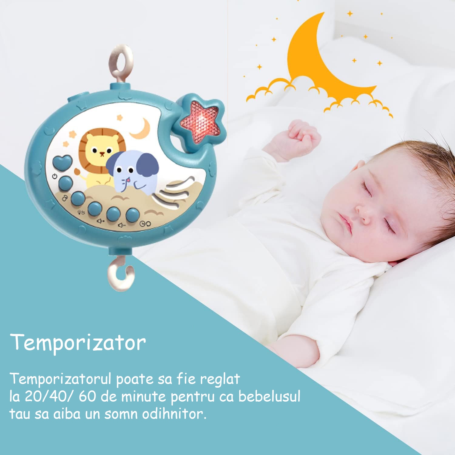 Carusel Muzical Patut Bebelusi Mavio®️, Multifunctional si Interactiv ...