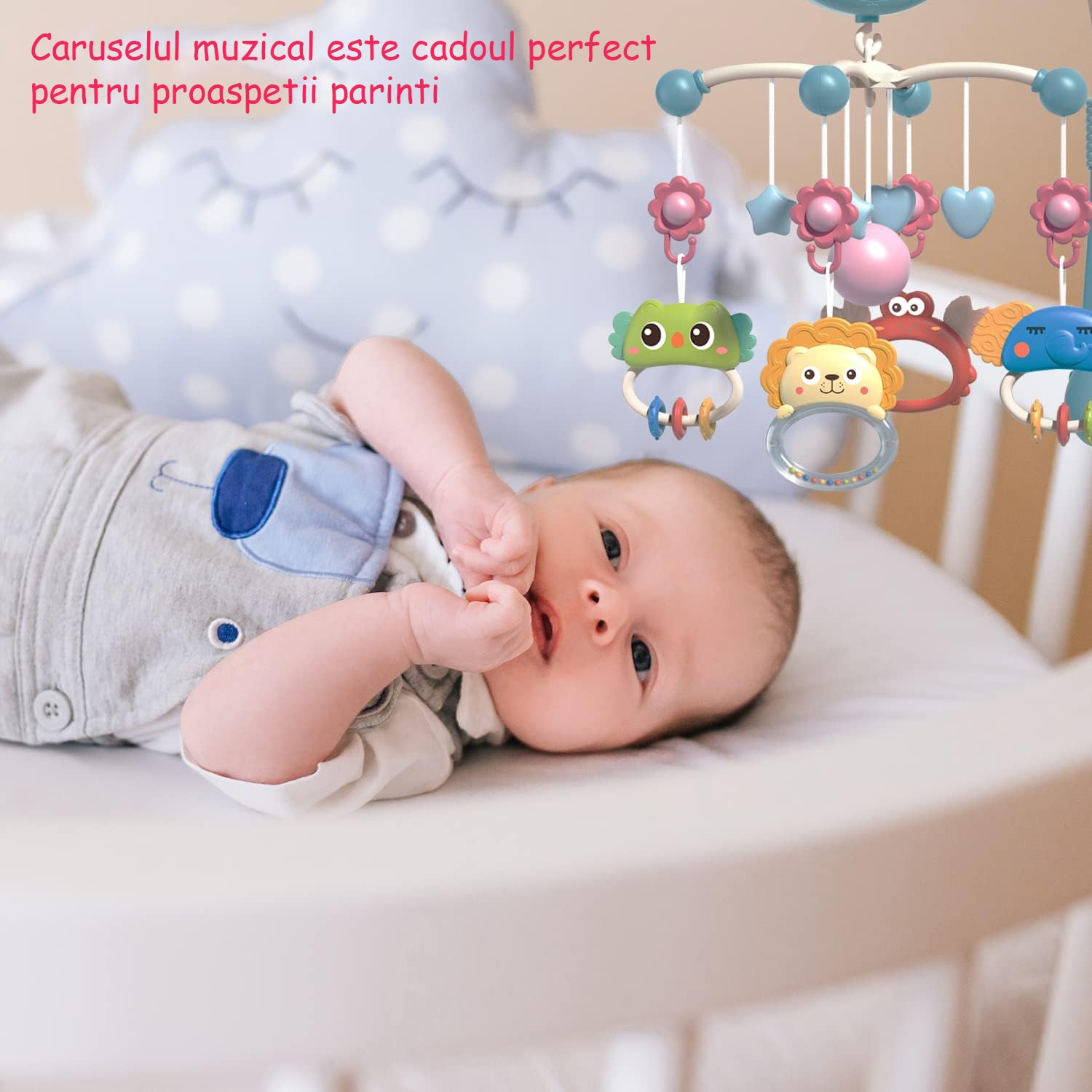 Carusel Muzical Patut Bebelusi Mavio®️, Multifunctional si Interactiv ...