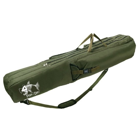 Sac depozitare pentru undite de pescuit, 3 compartimente, 160 cm, verde ...