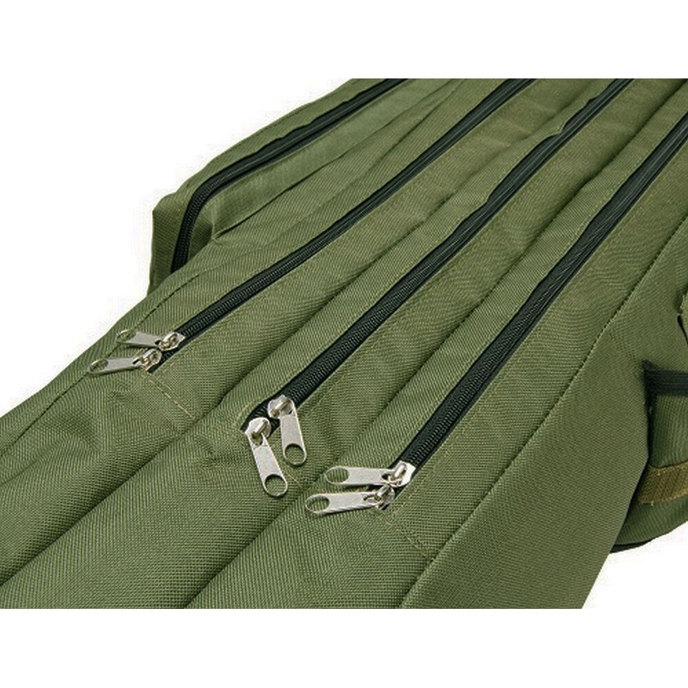 Sac depozitare pentru undite de pescuit, 3 compartimente, 150 cm, verde ...