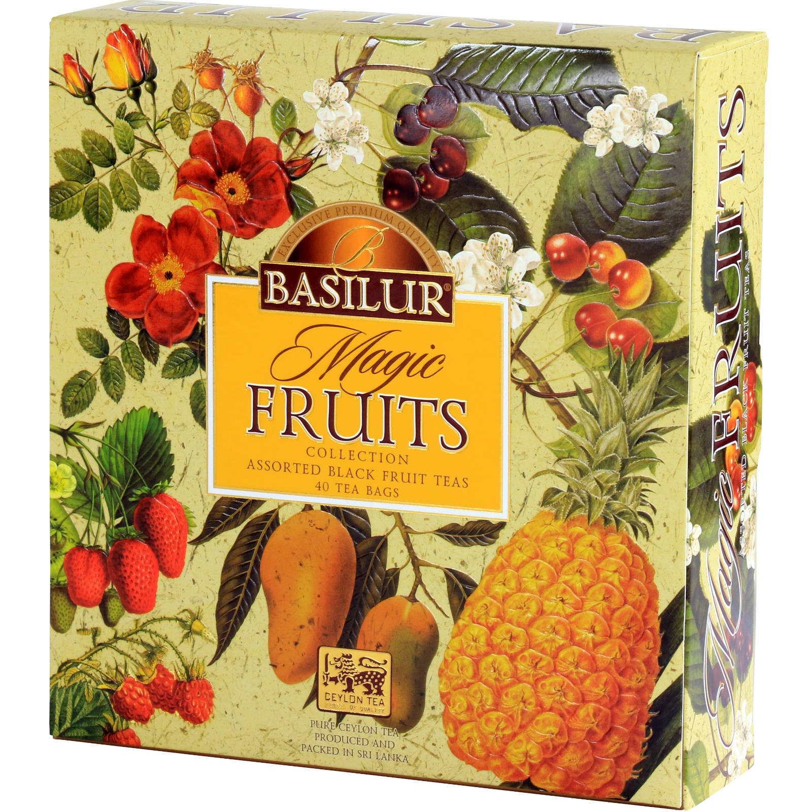 Ceai negru, Basilur, Magic Fruits, 4 arome, 40 plicuri, 80 g - eMAG.ro