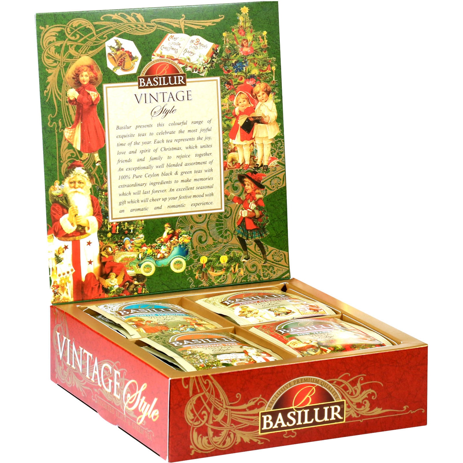Ceai negru si verde, Basilur, Vintage Assorted, 40 plicuri, 75 g - eMAG.ro