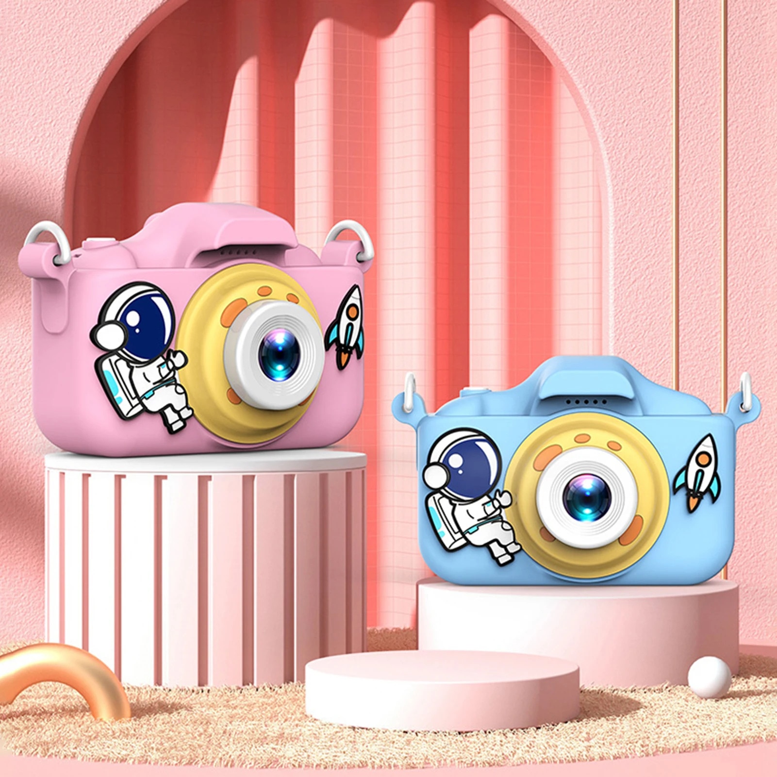 Camera digitala pentru copii, STELS, Q80s, Foto si video, Roz - eMAG.ro