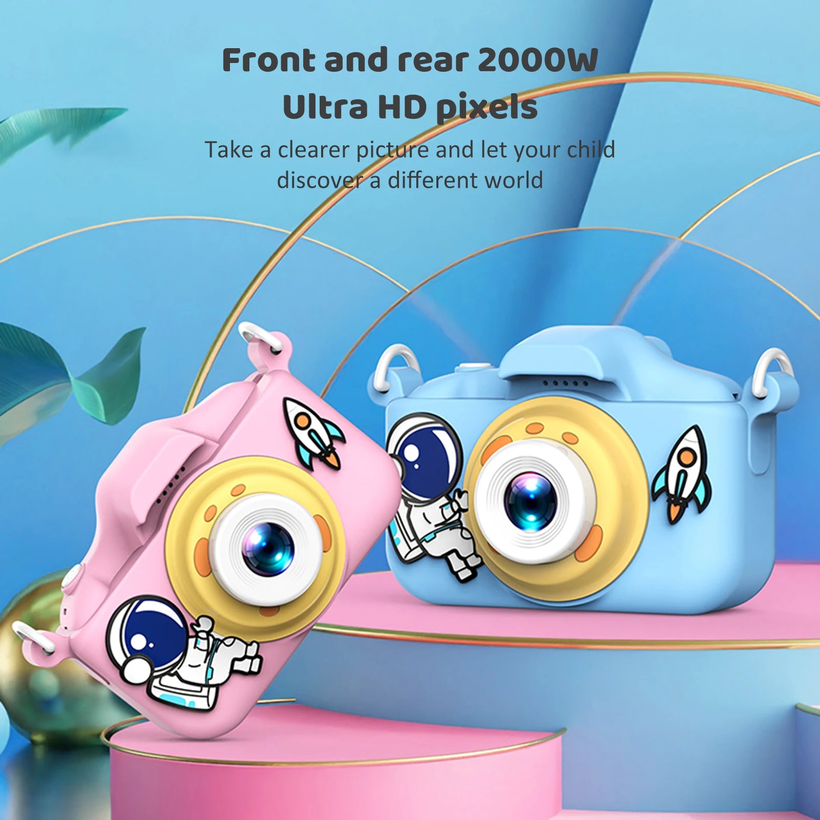 Camera digitala pentru copii, STELS, Q80s, Foto si video, Roz - eMAG.ro