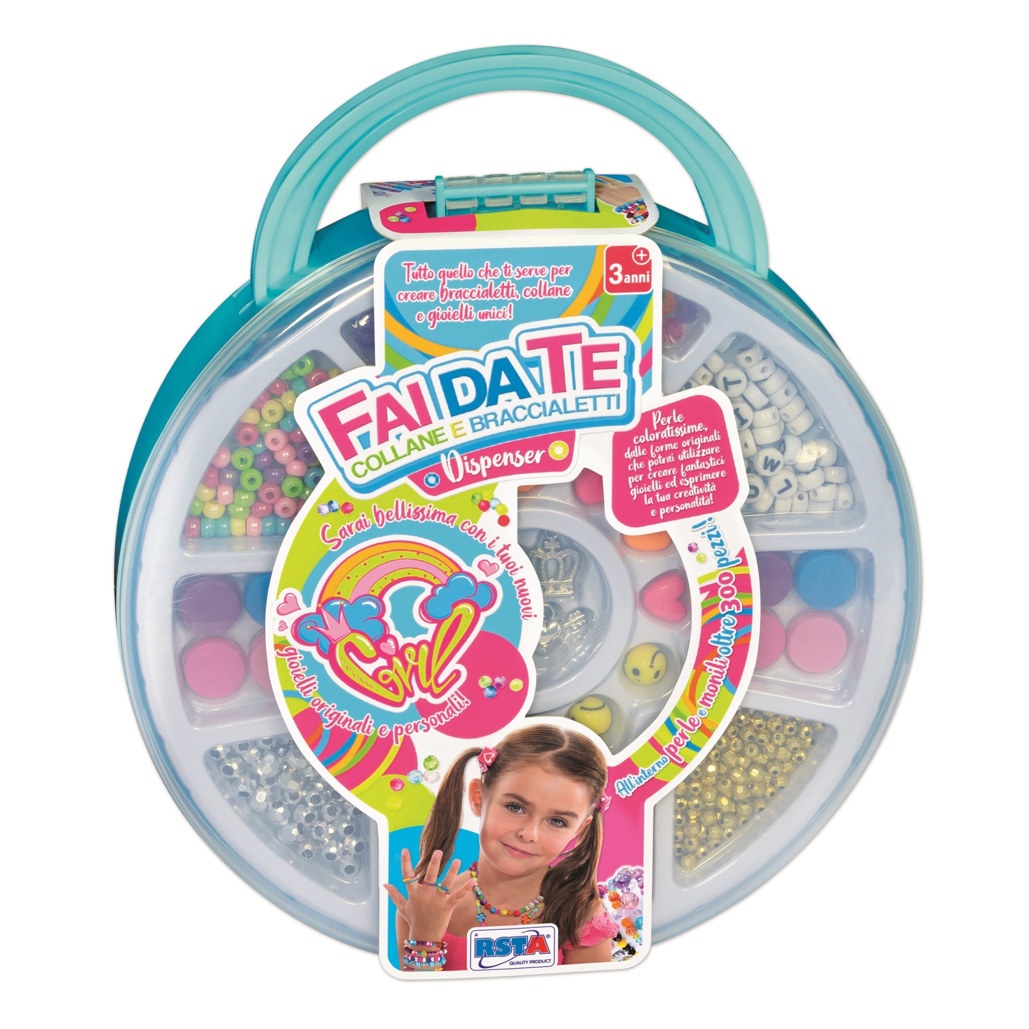 Set frumusete si creat bijuterii fetita, RS Toys, Valiza cu 300 margele ...