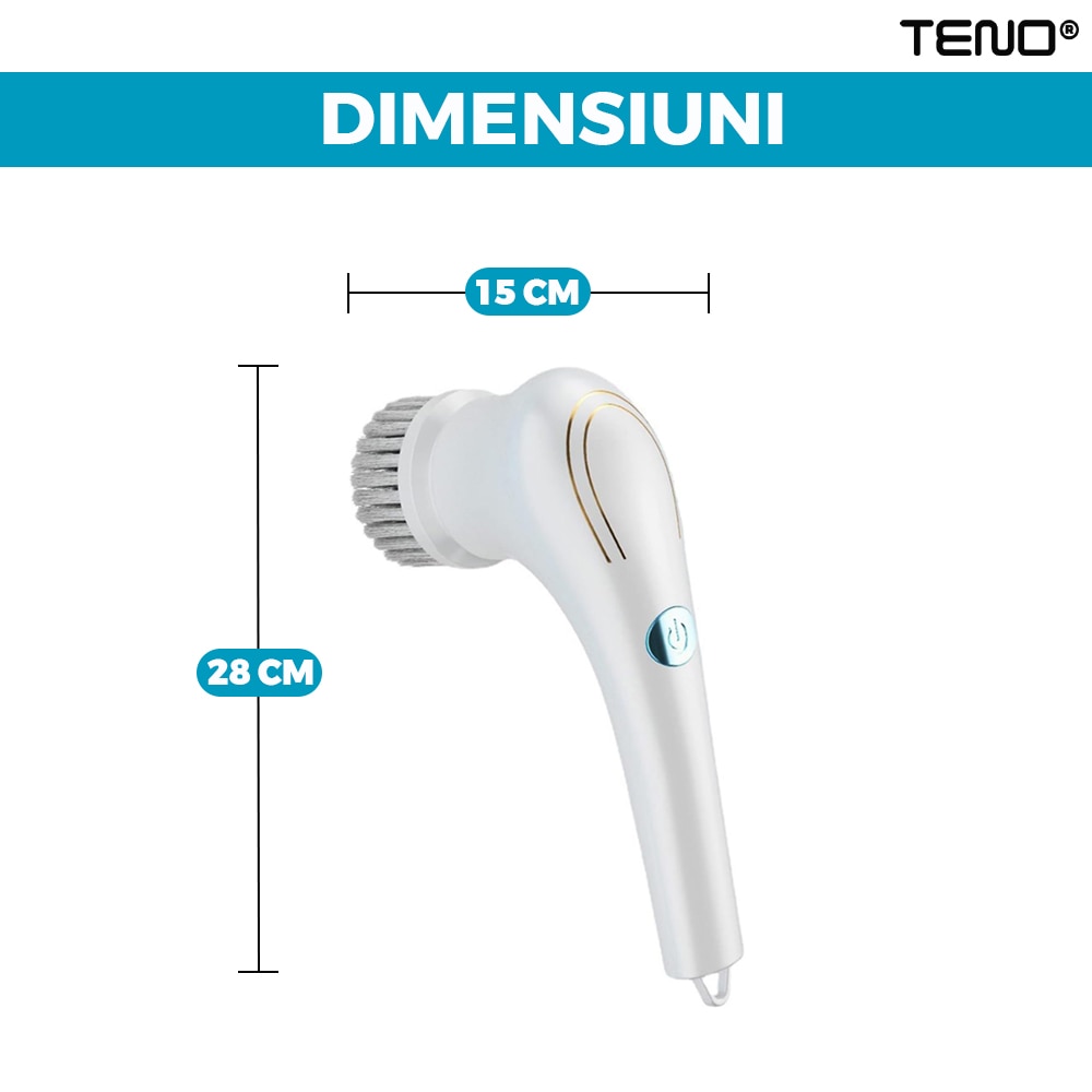 Perie Electrica pentru Curatat 5 in 1 Teno®, fara fir, multifunctionala ...