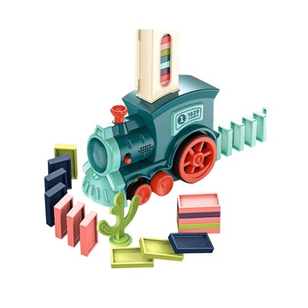 Trenulet de jucarie domino, 60 piese, 3-7 ani, Multicolor - eMAG.ro