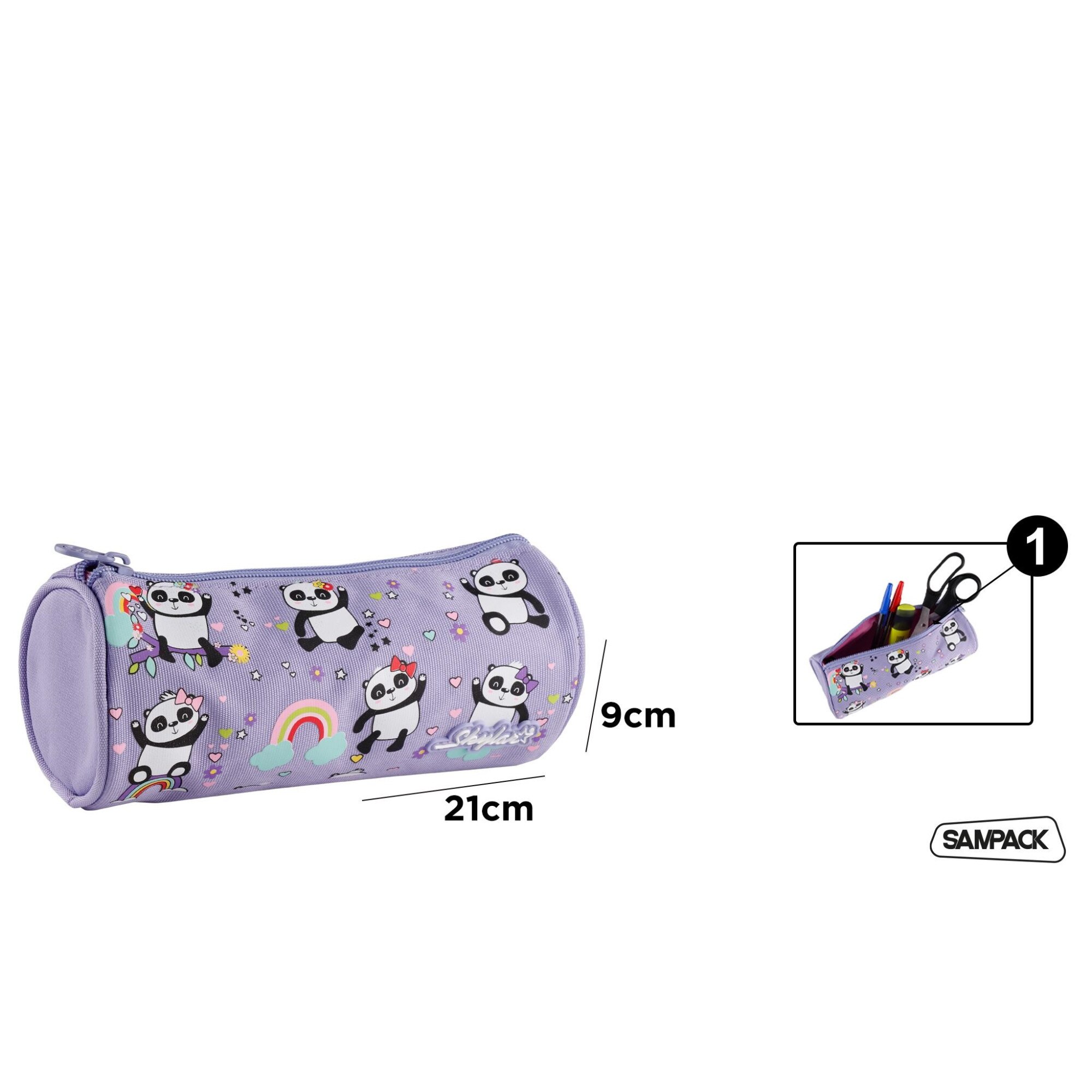 Penar rotund 1 fermoar, cu panda PA1025 -29 - eMAG.ro