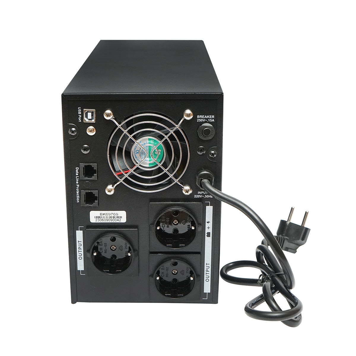 UPS 3000VA/1800W cu baterii 4x9Ah si 3 prize shuko, LCD, USB, AVR ...