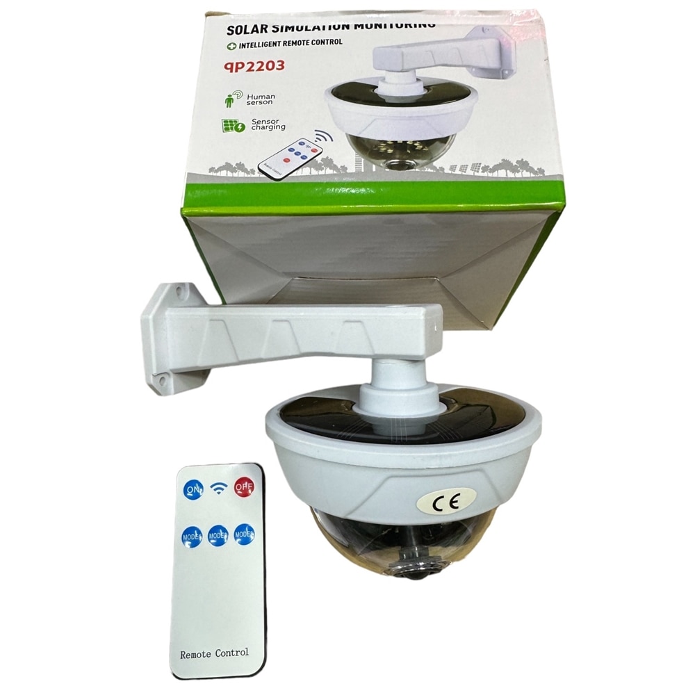 Camera falsa si lumina LED, QP-2203, cu senzor de miscare alimentat cu ...