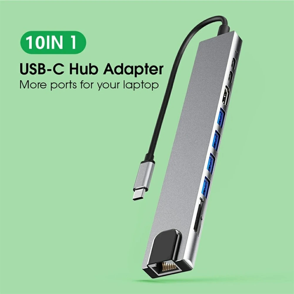 Hub Adaptor Multiport 10 in 1 USB-C Axeloni ® la HDMI 4K / port de ...