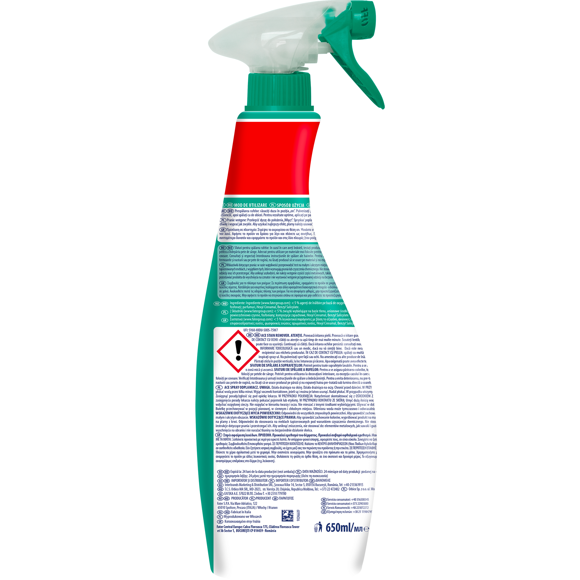 Spray indepartare pete Ace Stain Remover, 650 ml - eMAG.ro