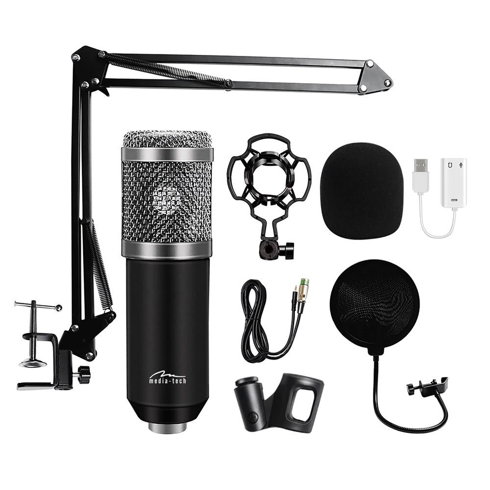 Microfon profesional cu accesorii pentru studio si streaming MT397S ...