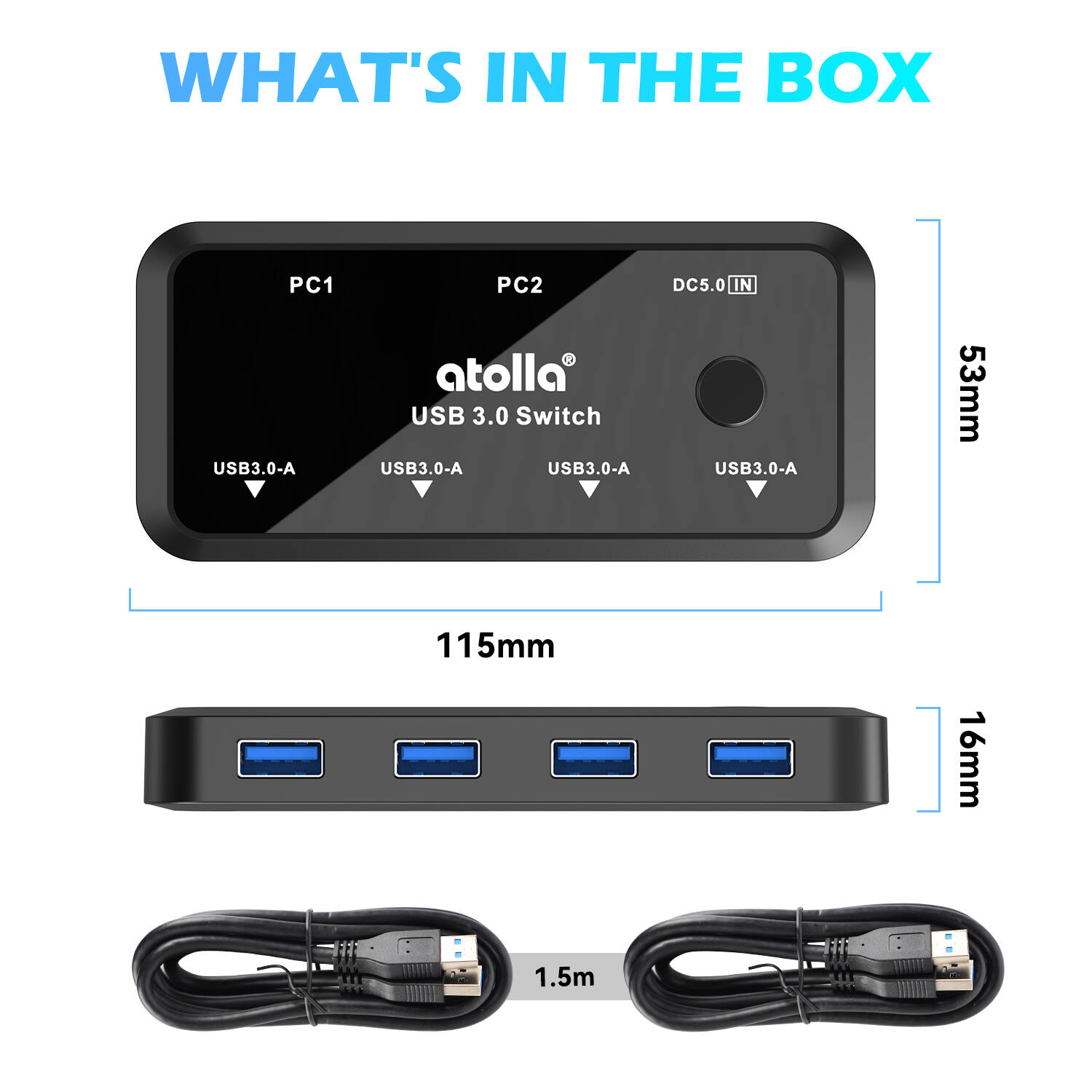 Hub USB KVM 2x4, Atolla, USB la 4 x USB 3.0, Sharing Switch Selector ... Hub USB KVM 2x4, Atolla, USB la 4 x USB 3.0, Sharing Switch Selector ...