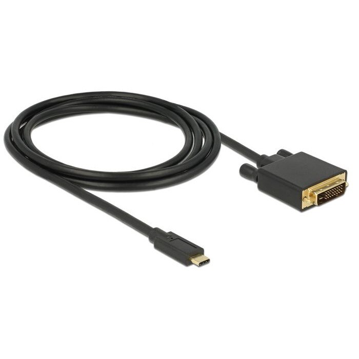 Cablu USB tip C tata la DVI-D tata, Delock, 40k 30hz, 2m, Negru - eMAG.ro