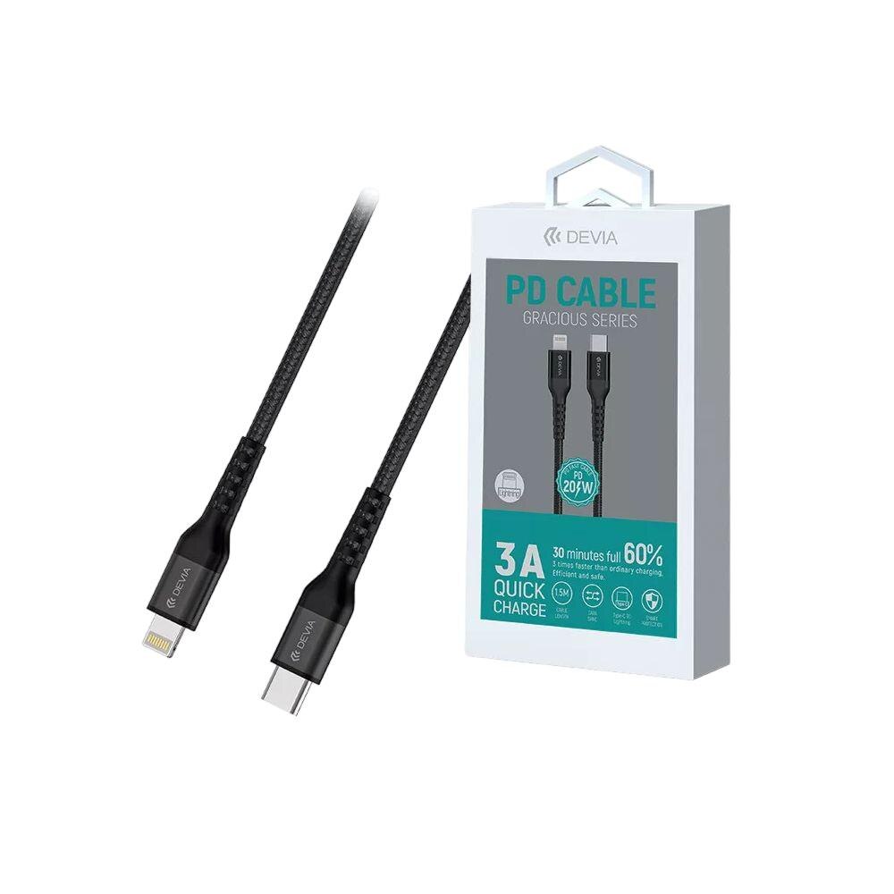 Cablu USB tip C la Lightning, Devia, 1.5m, Negru - eMAG.ro