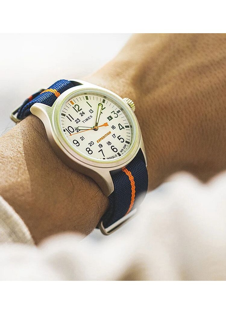 Ceas barbati, Timex, Textil/Metal, 5 ATM, Quartz, Multicolor - eMAG.ro