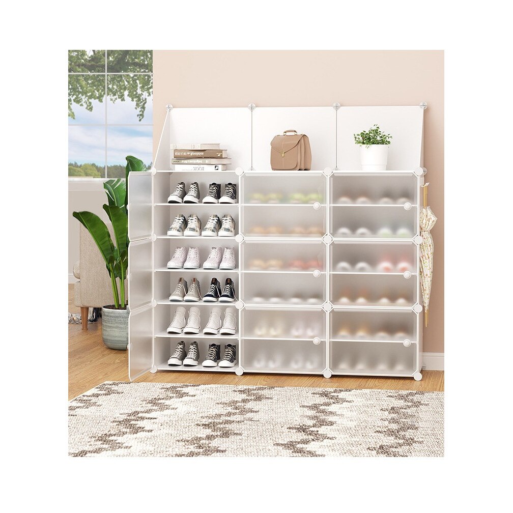 Dulap modular pentru pantofi, WALALLA, Plastic/Metal, 126x31x127cm, Alb ...