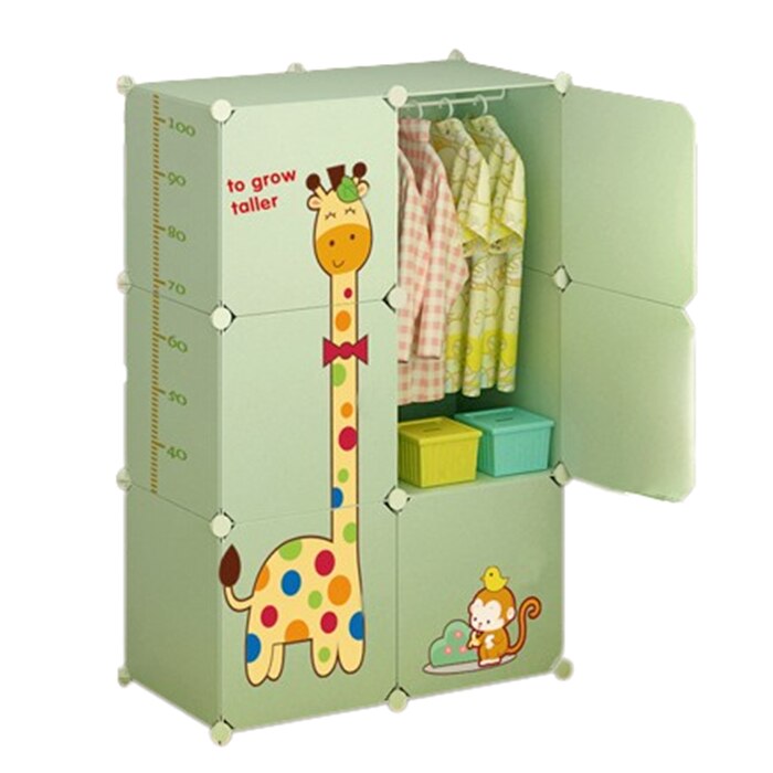 Dulap modular, WALALLA, Plastic, Pentru copii, 75x37x111cm, Verde - eMAG.ro