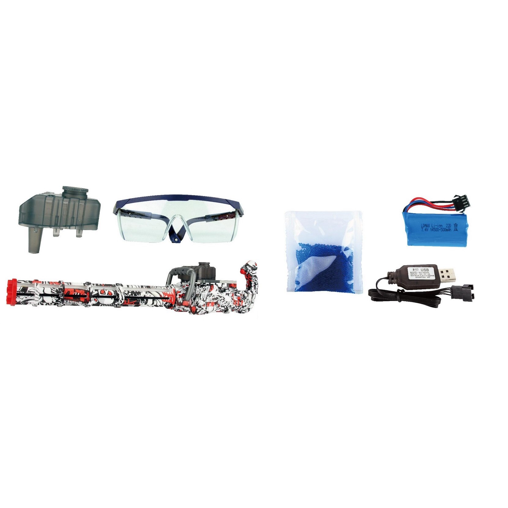 Set mini mitraliera automata/bile gel/accesorii RS506, ABS, Multicolor ...