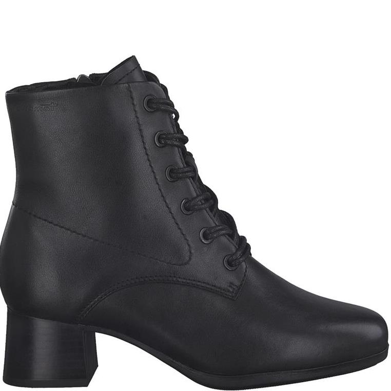 Botine dama, Tamaris Comfort, Piele naturala, Negru, 38 EU - eMAG.ro