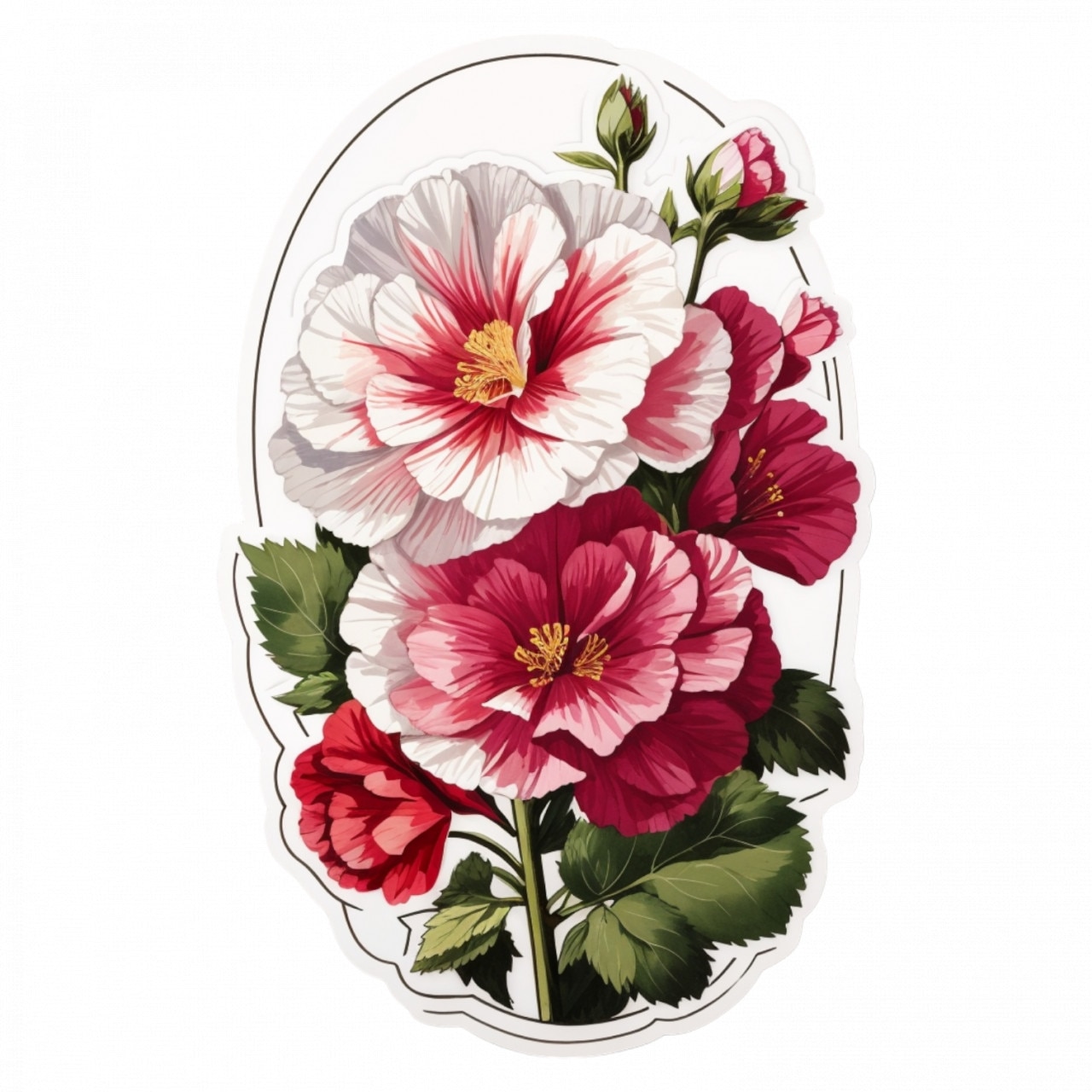 Set 3 bucati, Sticker decorativ, Flori de nalba de gradina, Rezistent ...