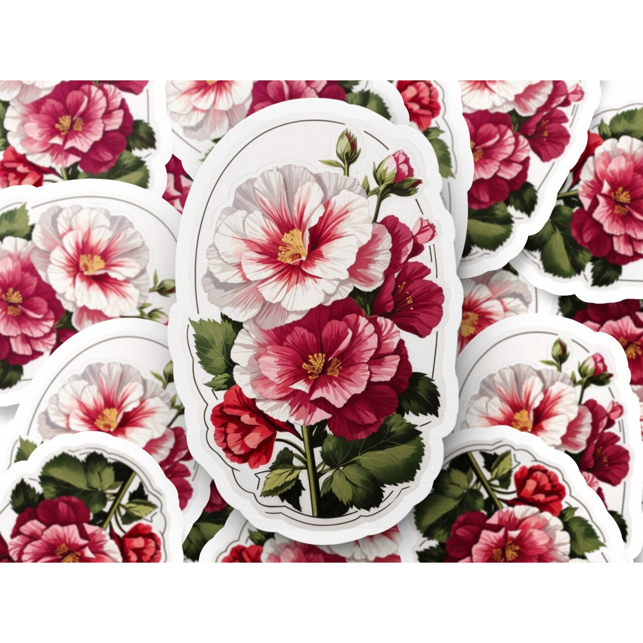 Set 3 bucati, Sticker decorativ, Flori de nalba de gradina, Rezistent ...