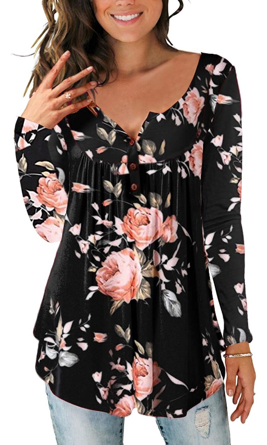 Bluza Tunica Femei, Jeiibrzui, Poliester, Negru, M - eMAG.ro