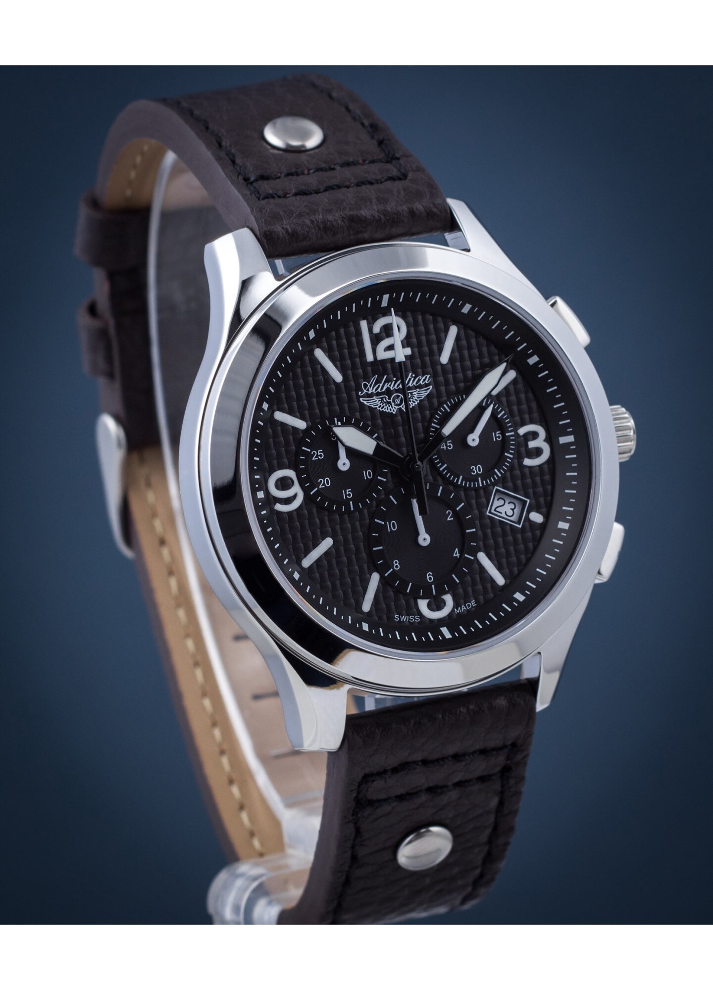 Ceas barbatesc, Adriatica, Inox, Quartz, Negru - eMAG.ro