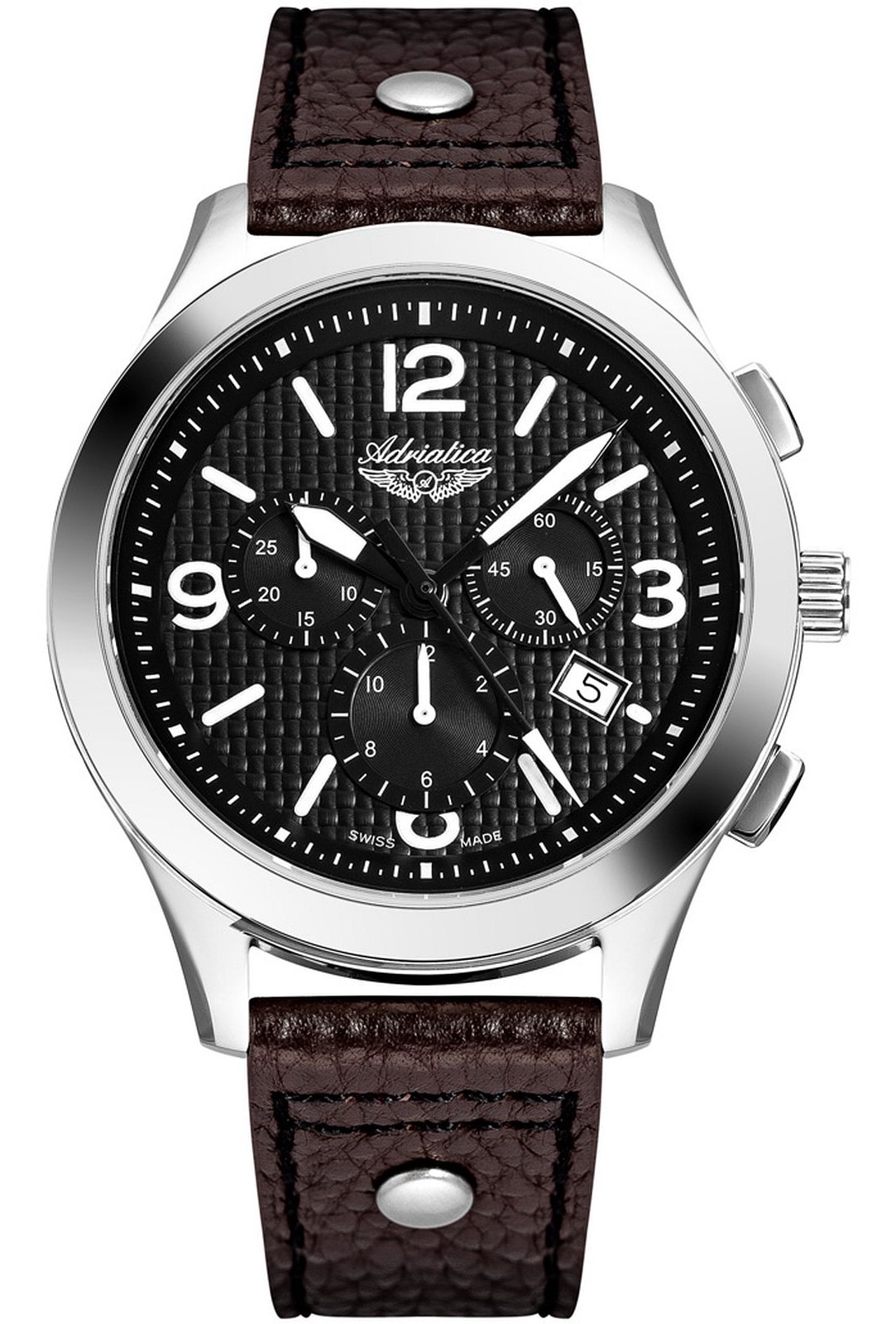 Ceas barbatesc, Adriatica, Inox, Quartz, Negru - eMAG.ro